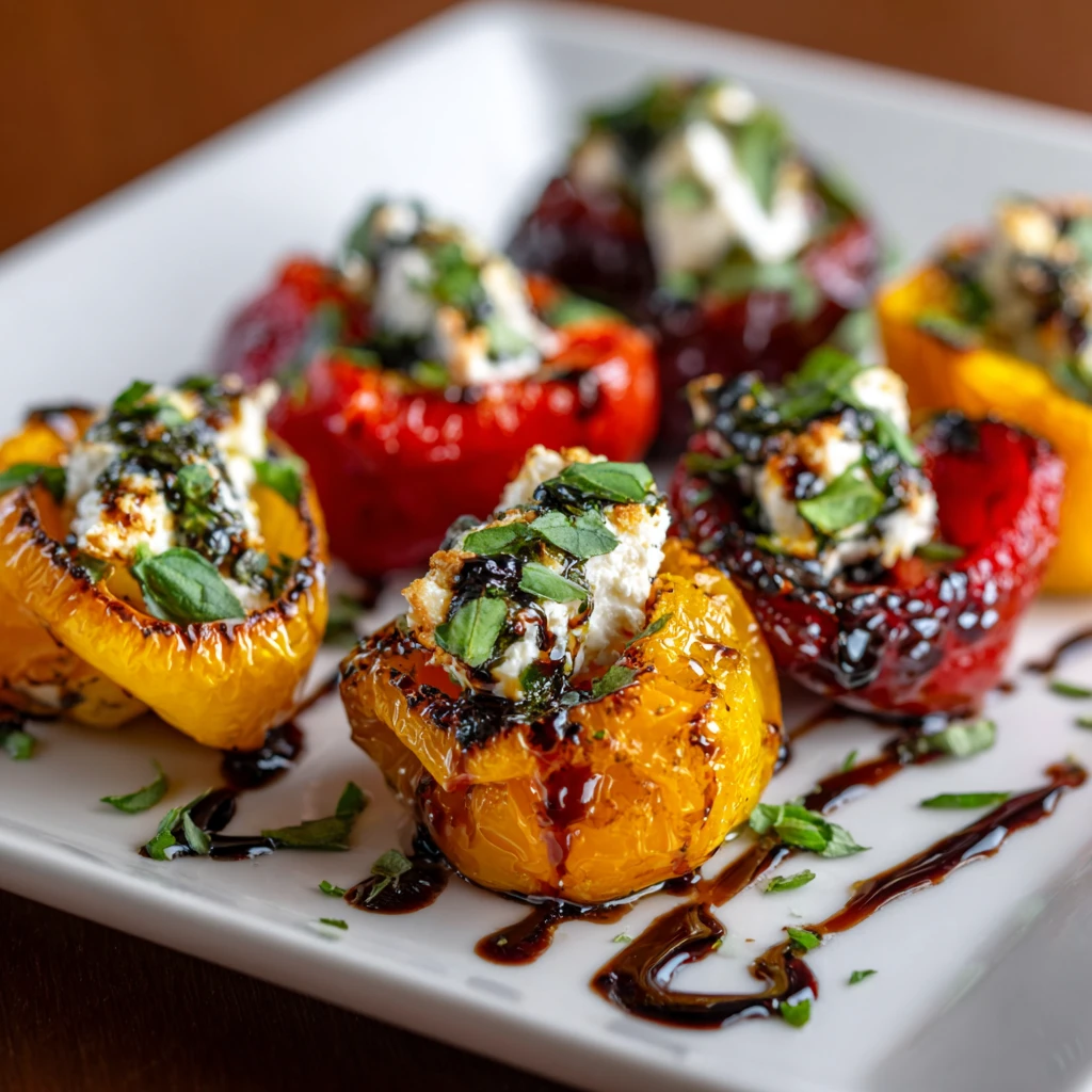 Roasted Goat Cheese Mini Peppers - Family Dish Recipes